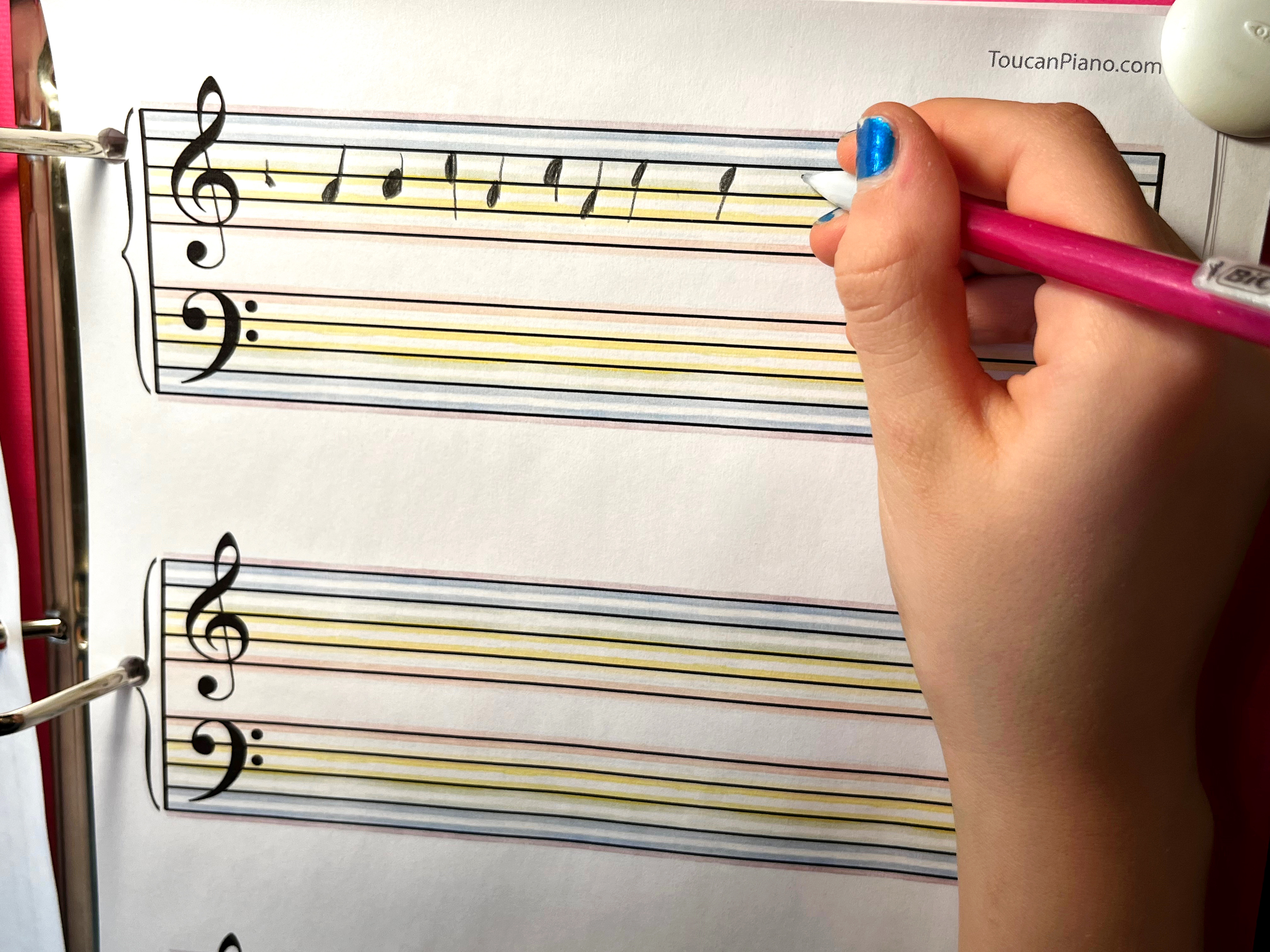 Rainbow Manuscript Paper – Toucan Piano